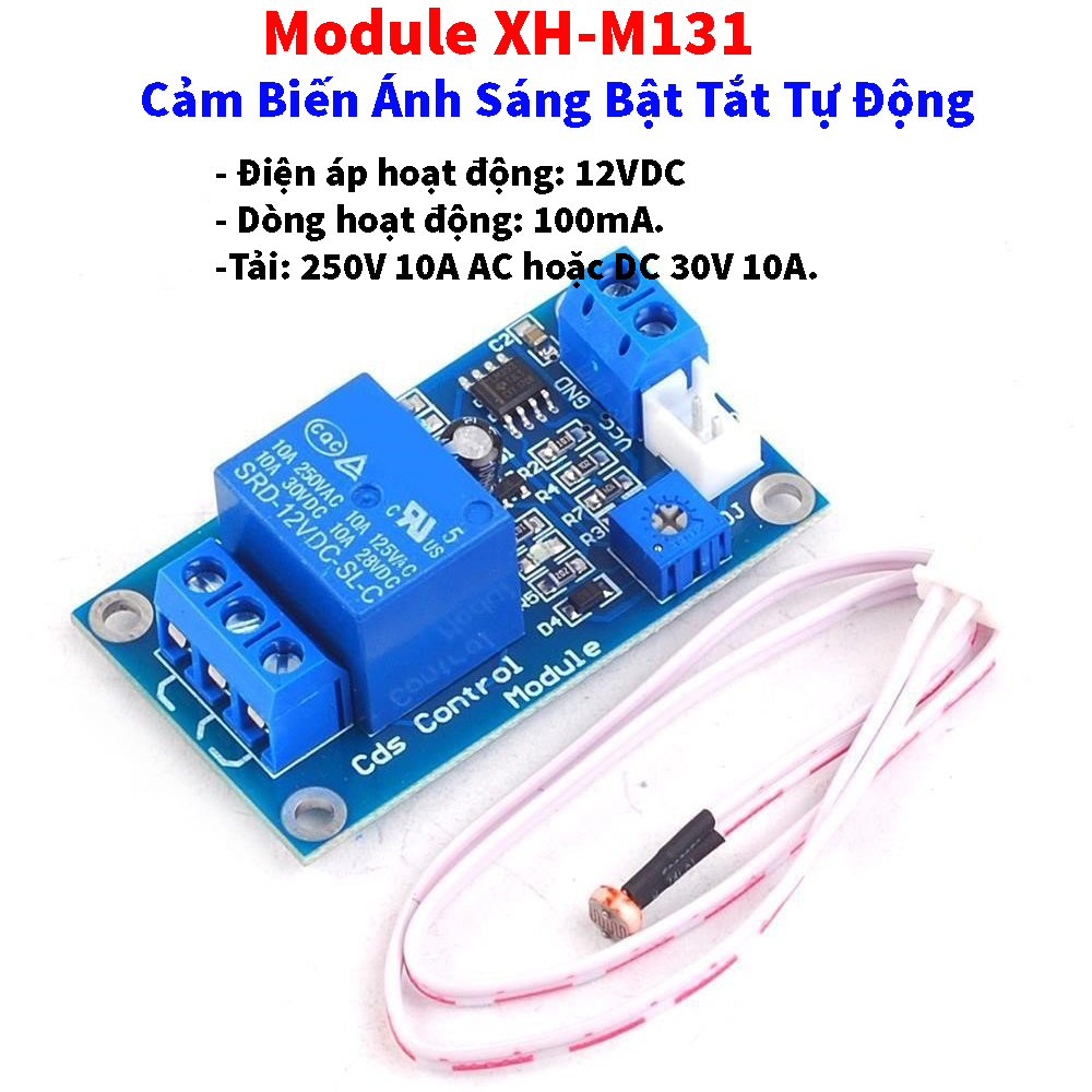12vdc Relay On/Off Control Circuit with Light Sensor, Module XH-M131 12V Automatic On/Off Light ...