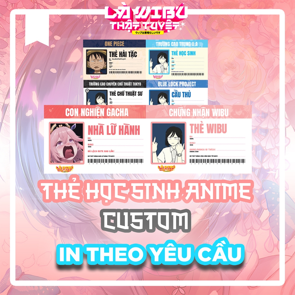 [CUSTOM] Anime student cards/cards printed on demand ((Anime,Genshin ...