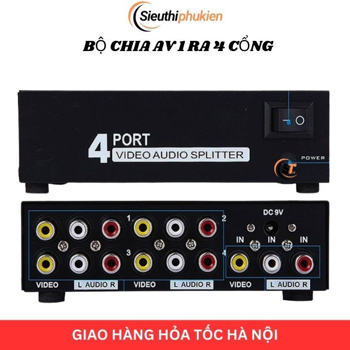 1 to 4 port AV splitter, good MT-VIKI 4-port AV signal splitter ...