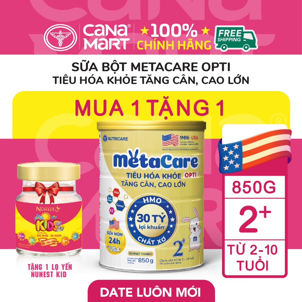 Nutricare MetaCare Opti 2+ powdered milk for healthy digestion, weight gain, and growth (850g ...