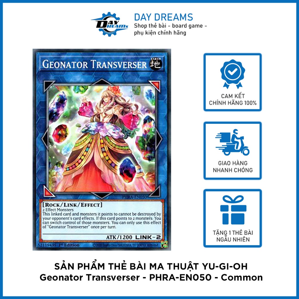 Genuine YUGIOH CARD: Geonator Transverser - PHRA-EN050 - Common | Shopee Malaysia