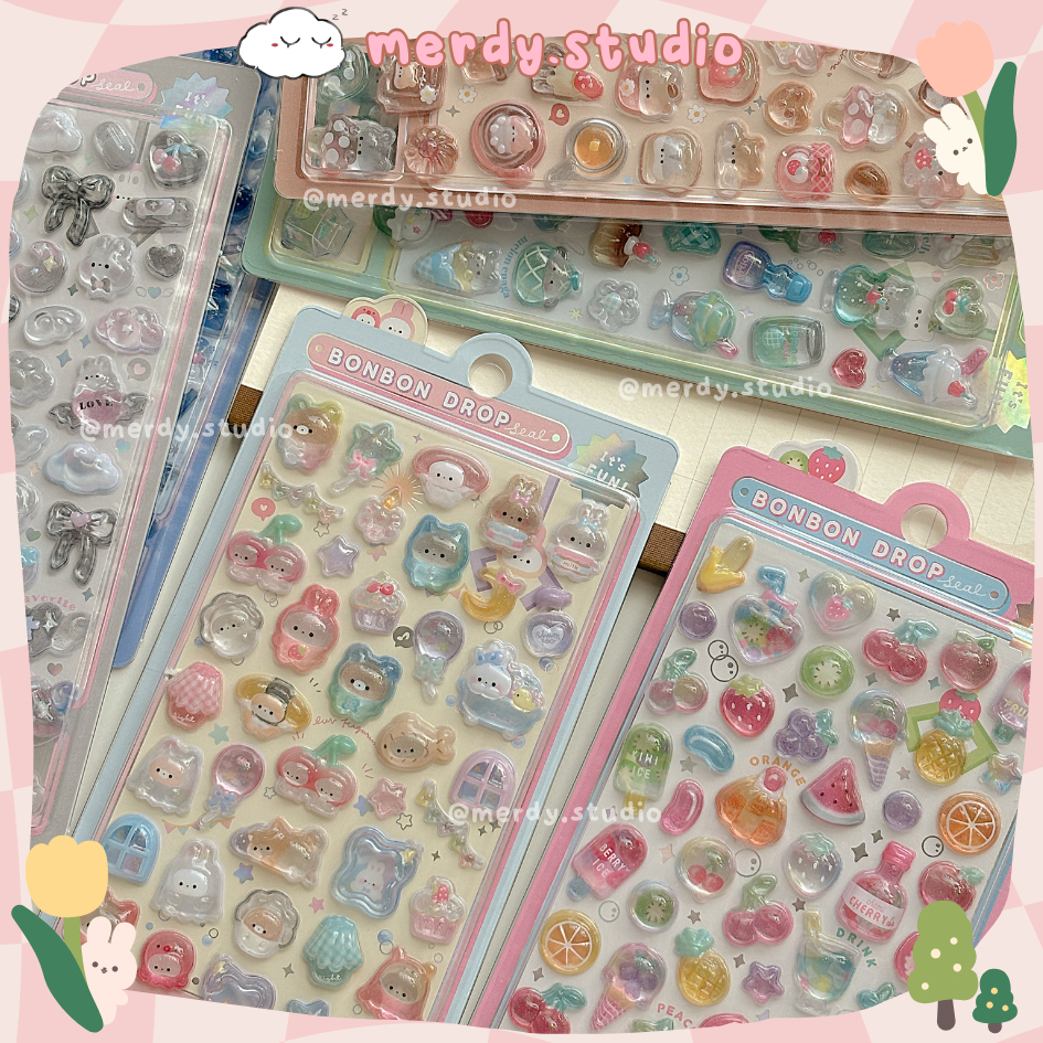 3D embossed Sticker Bubble Bonbon Drop ver 3 decorative Sticker ...