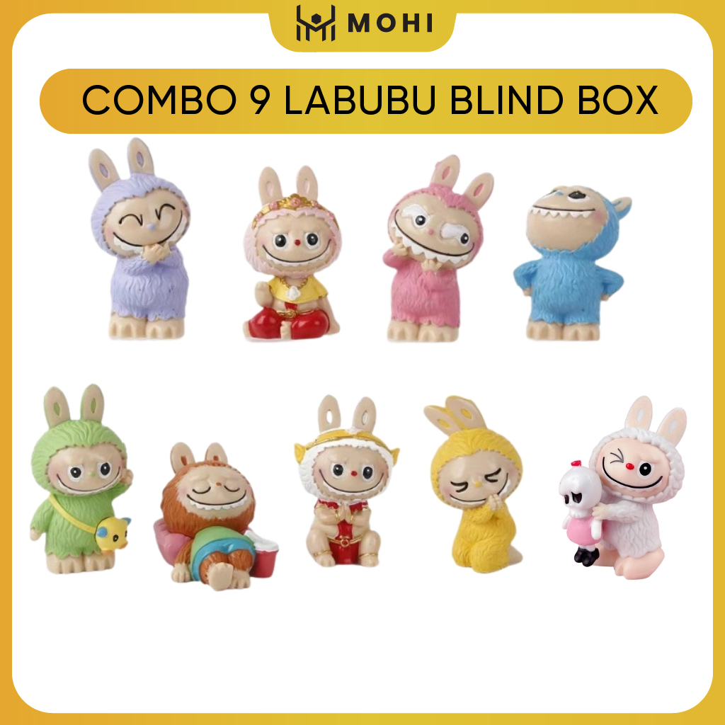 Labubu model set of 9 labubu blind box - height 8cm - Weight 300gram ...