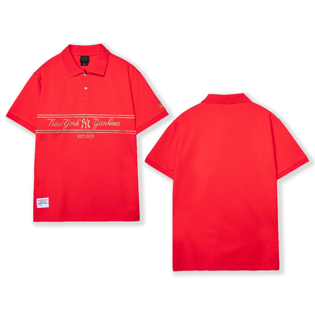 New RA Polo Shirt NY Logo Red Gold Emulsion, square boxy form, cool and ...