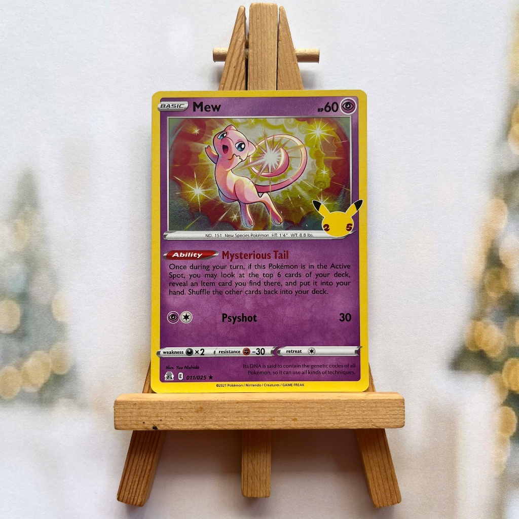 Pokemon Mew 11/25 Picture Card - Genuine English 25th Celebrations Holo ...