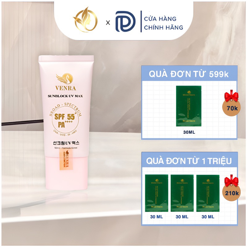 Sun Block UV Max Detox White Sunscreen SPF 55+/PA++++ 50ML | Shopee ...