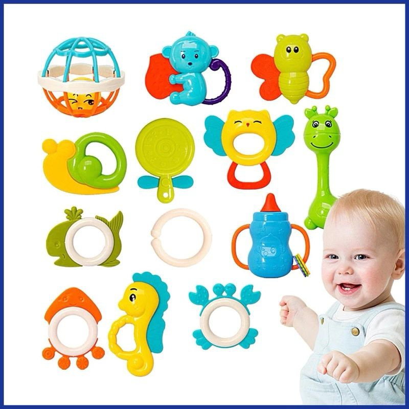 Combo 9 Piece set of chloroplast, dice, and teether toys that make safe ...