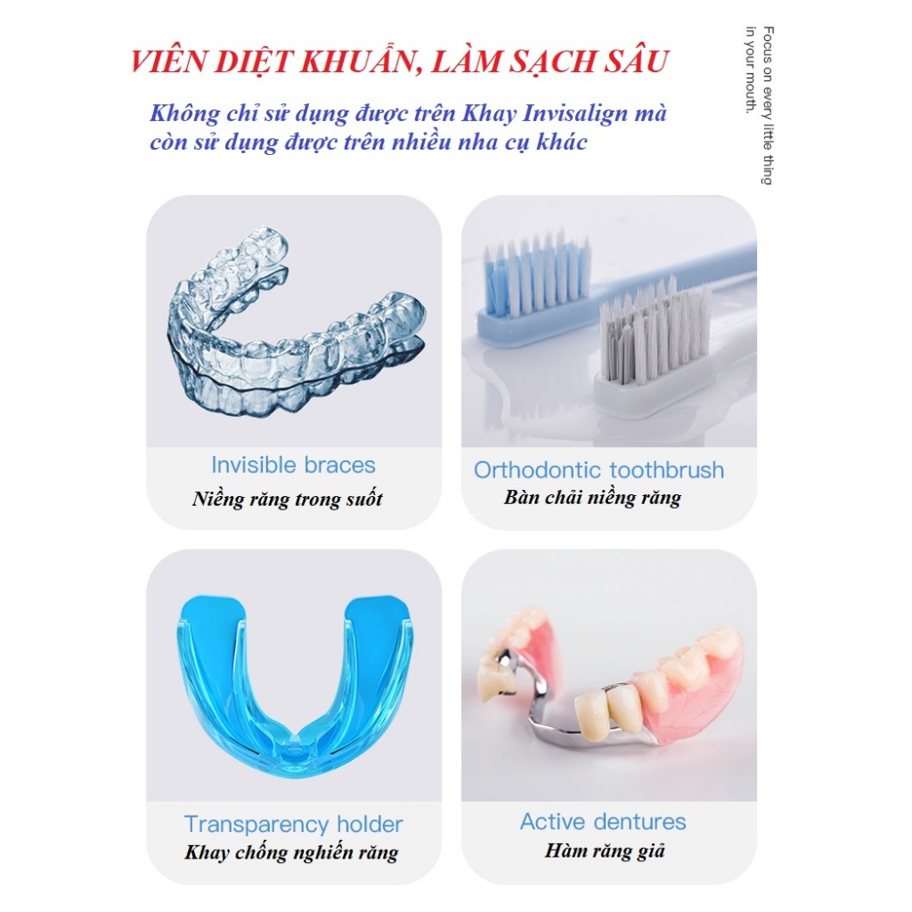 Individual daily antibacterial cleaning tablets for INVISALIGN ...