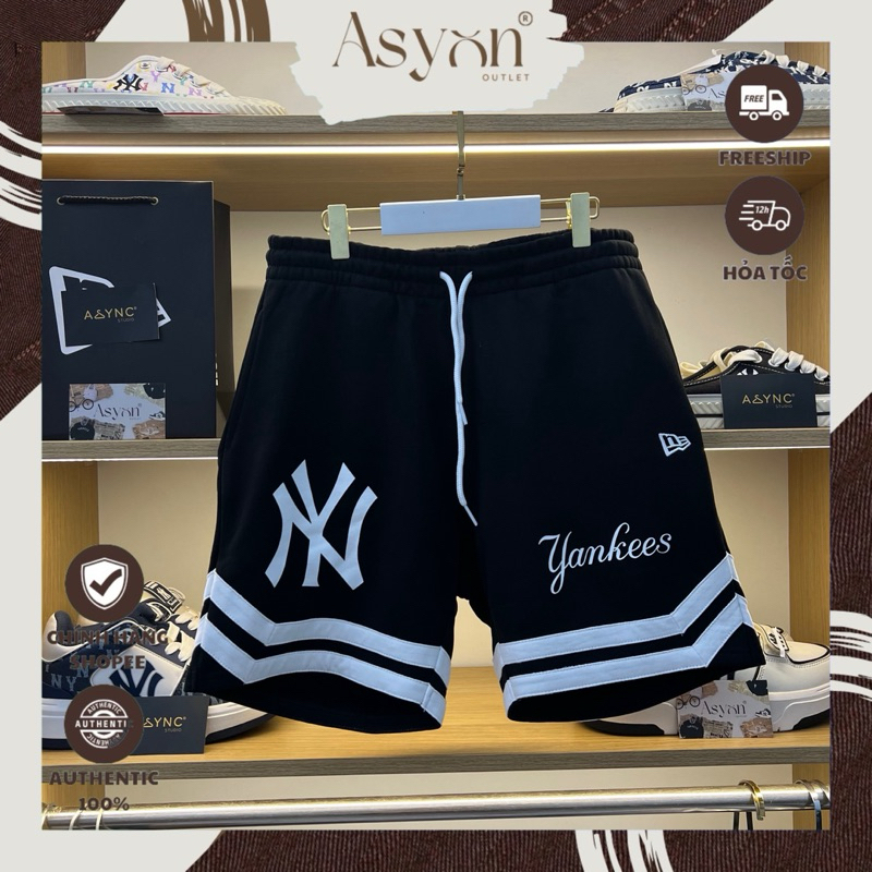 (Auth) New Era x MIb NY Yankees Black 2 Line Shorts | Code Code Code ...