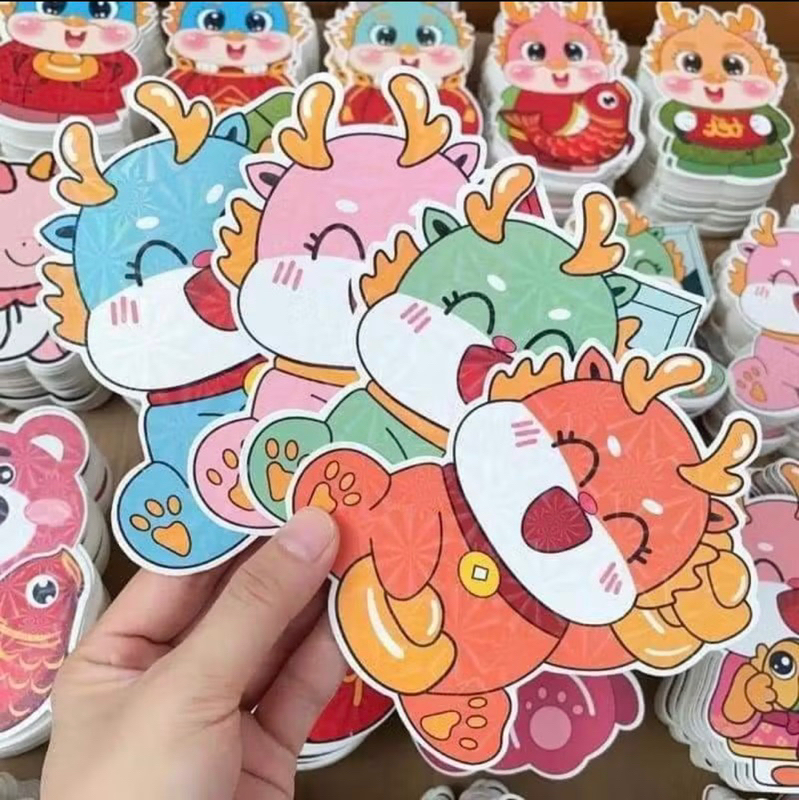 Combo of 10 2025 Chibi Red Packets, Thick, Reflective CNY 2025 Chipi ...