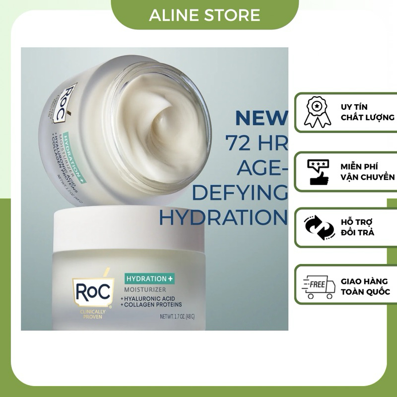 Moisturizer + Hydration RoC, with Hyaluronic Acid and Collagen Protein ...