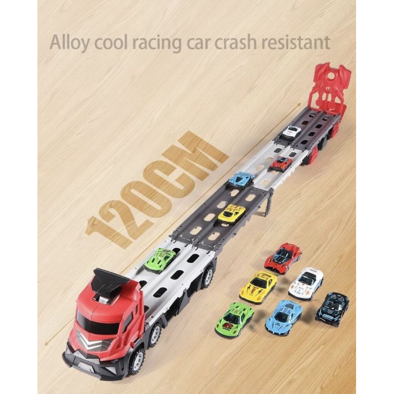 3-decker Truck Toy with 12 Small Racing Cars, Race Track Model | Shopee ...