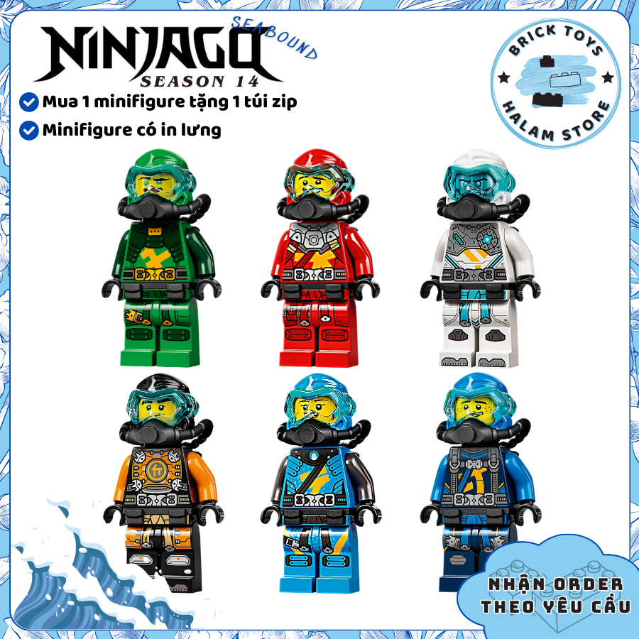 Ninjago season 14 Seabound minifigures assembly toy - scuba suit ninja ...
