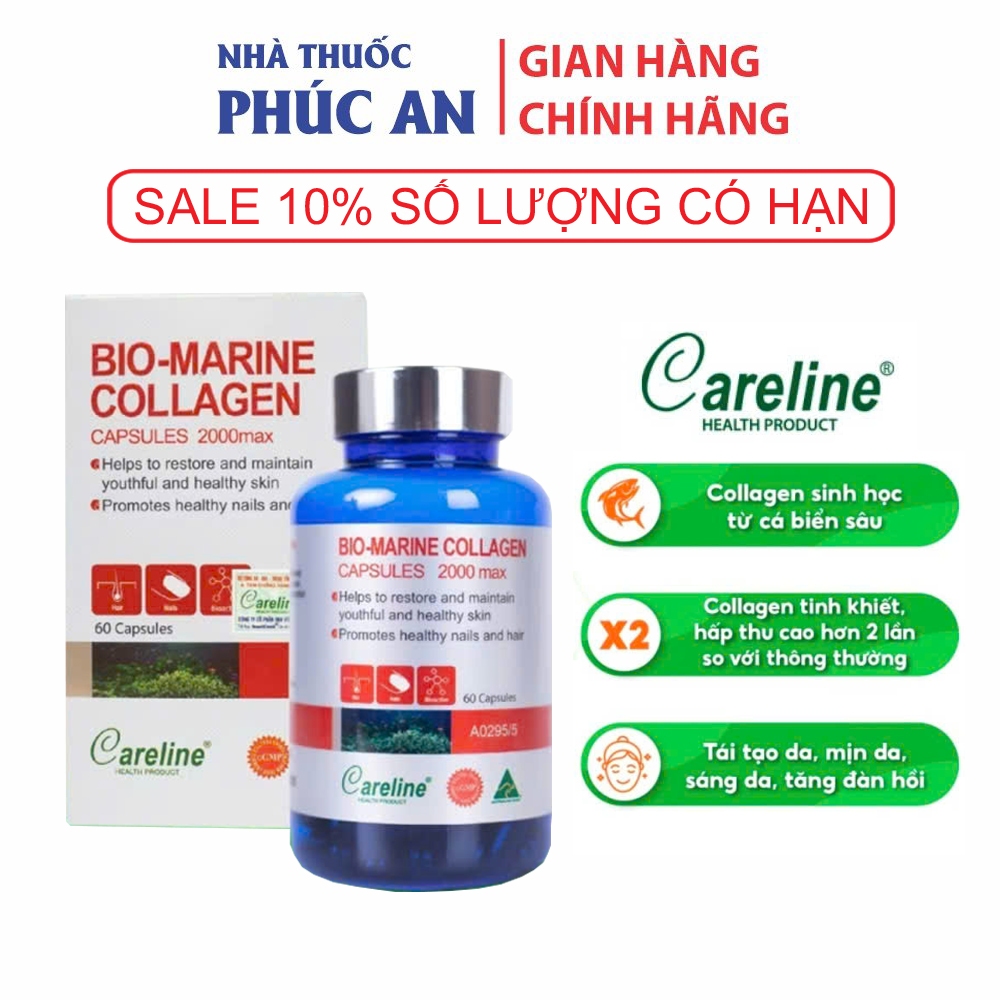 Careline Bio Marine Collagen Collagen Collagen Supplement 2000Mg 60 ...