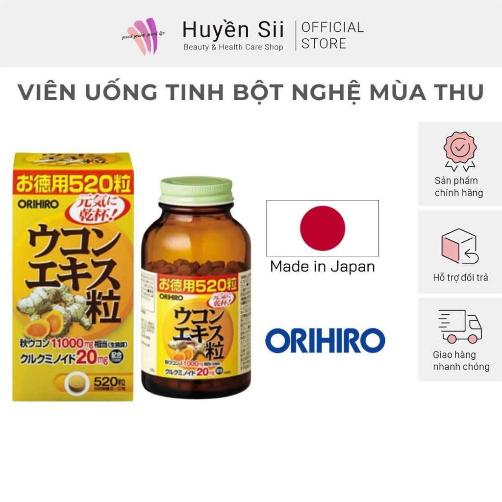 Japanese Orihiro Autumn Turmeric Starch Pills 520 Pills Supports Liver ...