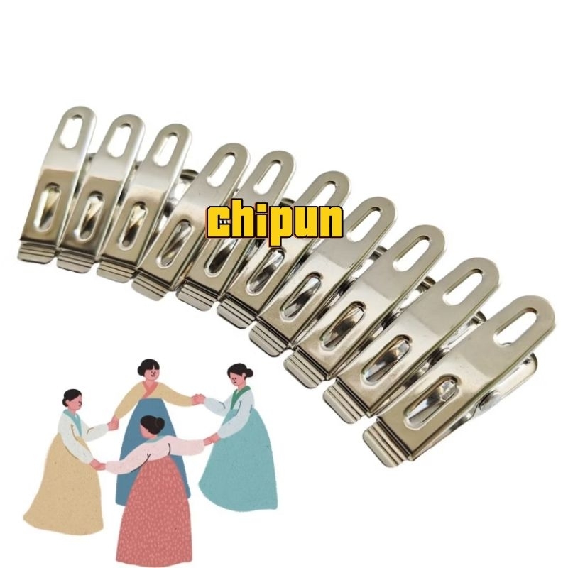 (Blister of 20) Household Stainless Steel Clothes Drying Clips - Model ...