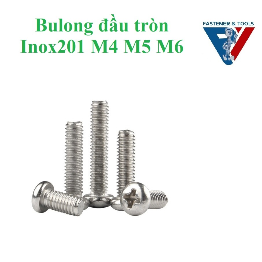 (inox201) 10 pieces M4,M5,M6 Round head pake screws with stainless ...