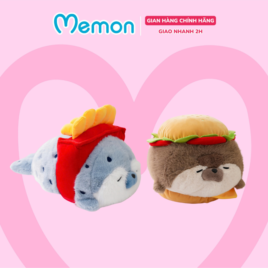 Memon hamburger seal teddy bear, premium soft potato chip seal stuffed ...