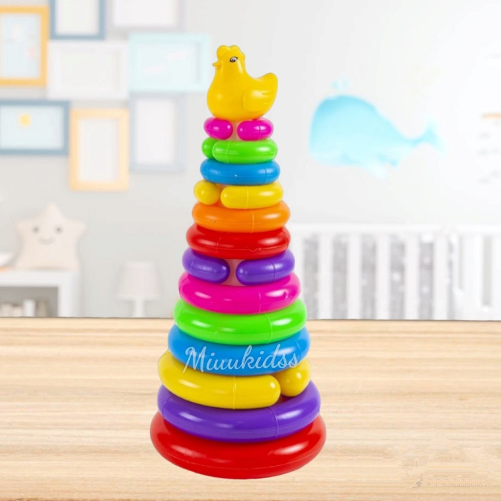 Preschool Stacking Toys for Children to Recognize Sizes and Colors Made ...