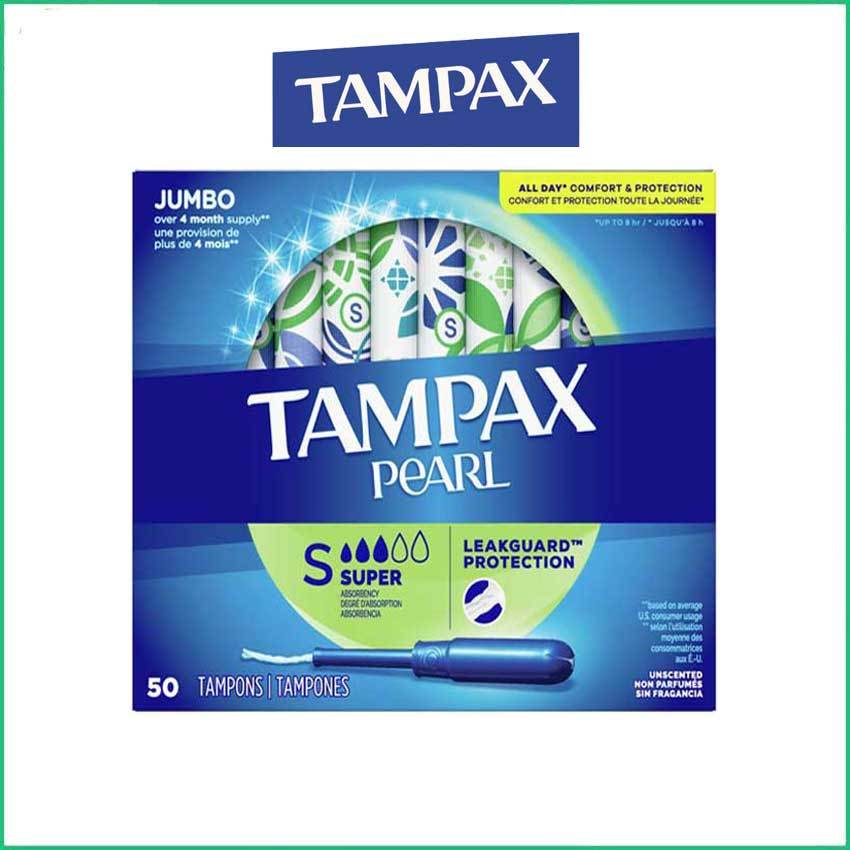 Tampon Tampax Pearl Super tube sanitary napkin box of 50 tubes ...
