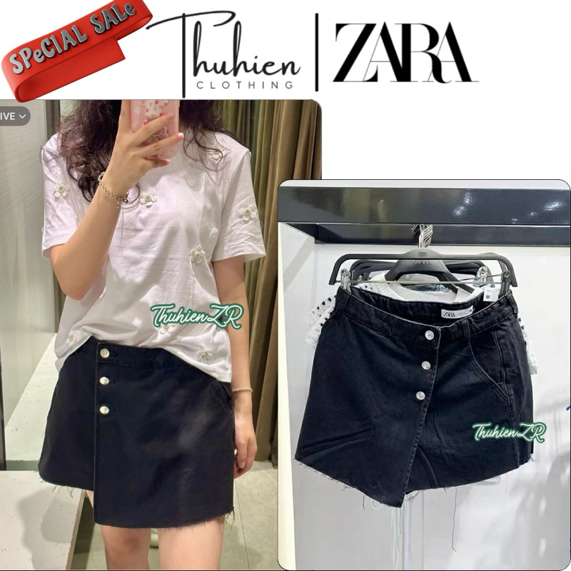 (Genuine Size S)ZARA 0264/033/800 DEMIN three-button black dress ...