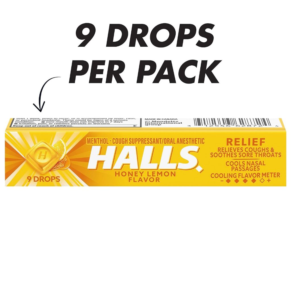 [AMERICAN Product] HALLS Relief Lozenges Honey Lemon Flavor - Cough ...