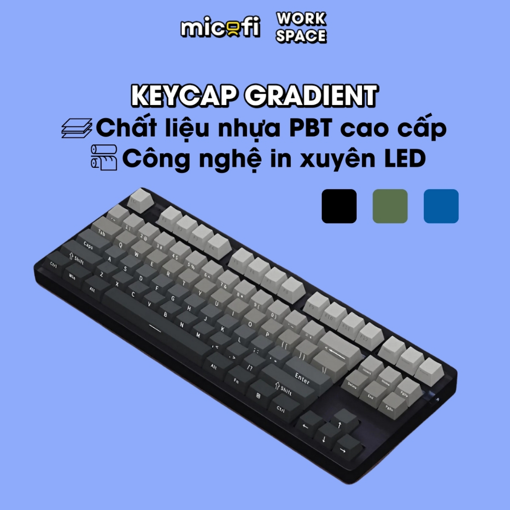 Micofi LED Through Keycap, Doubleshot Mechanical Keyboard Button 75% ...