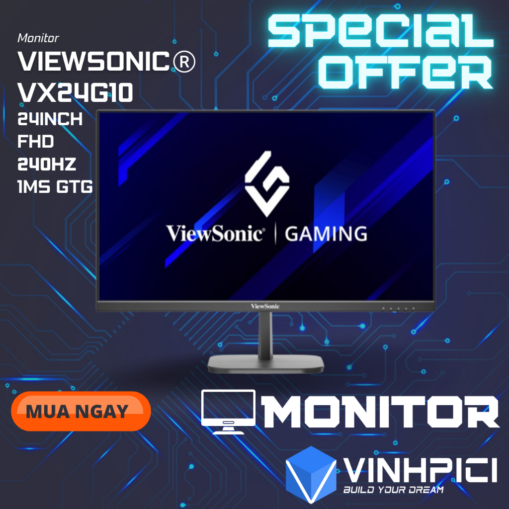 Viewsonic VX24G10 Monitor (24inch/FHD/IPS/240Hz/1ms) | Shopee Malaysia