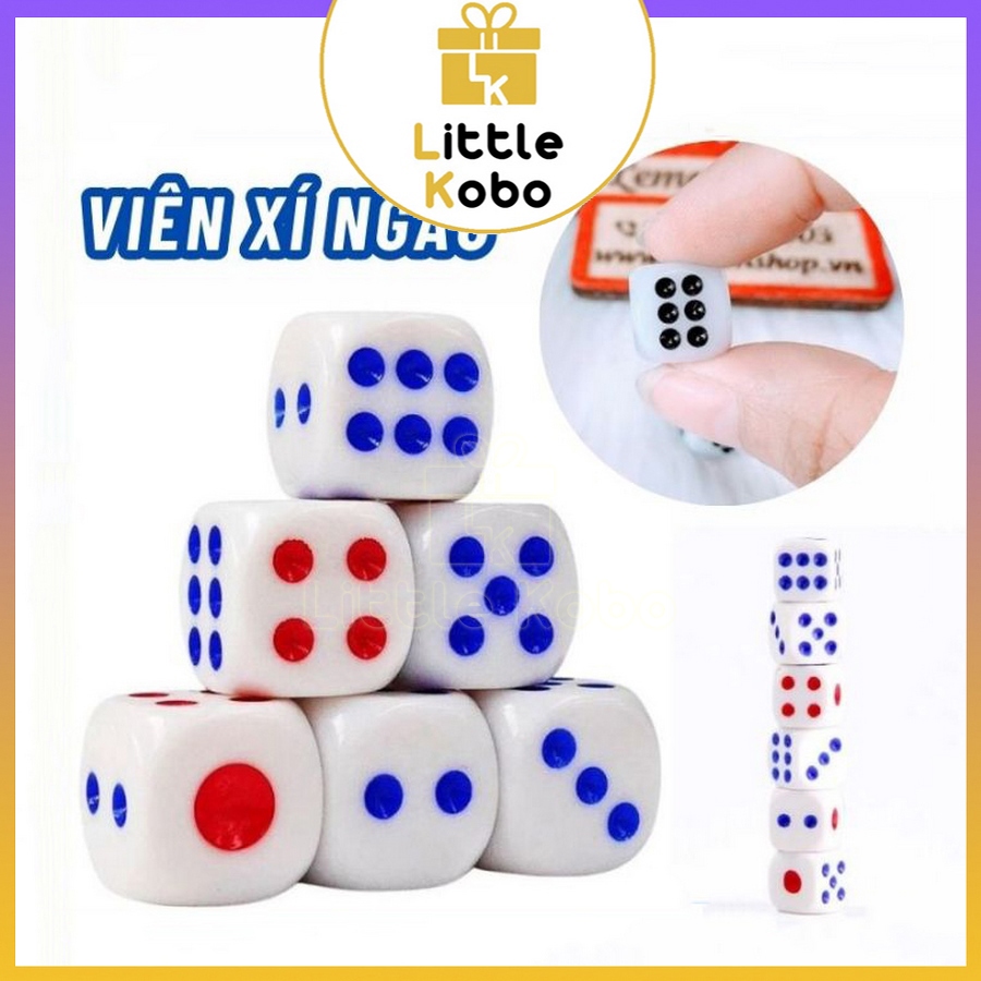[15mm] White Dice with Red and Blue Dots Type 1 Dice 15 Cups High ...