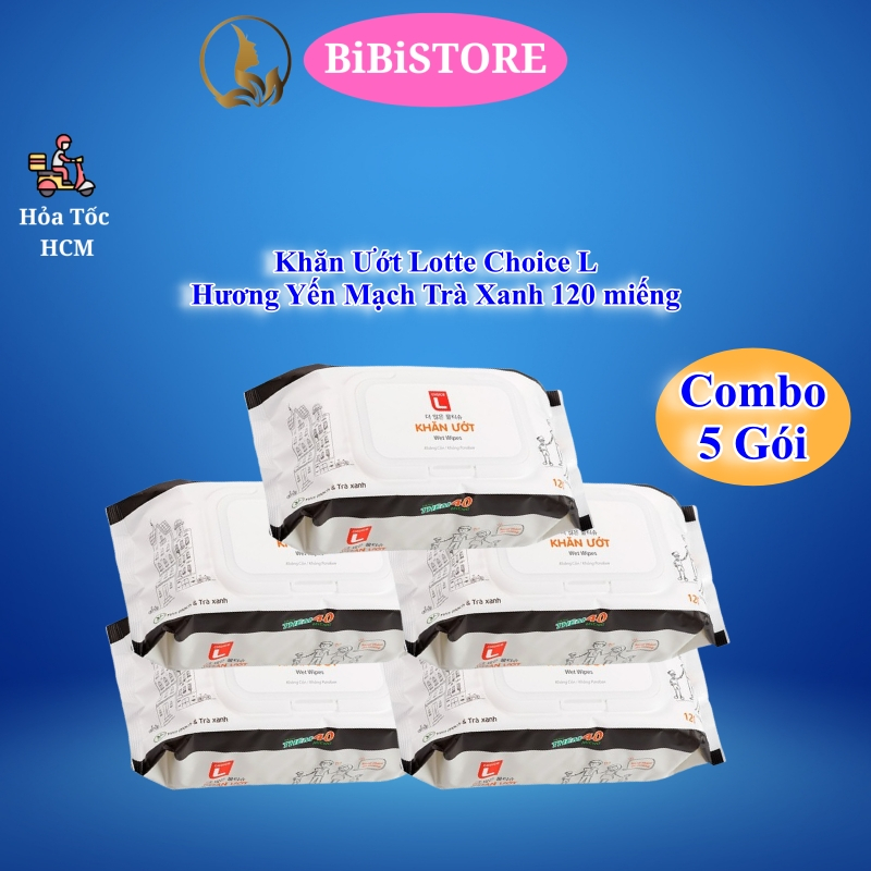 (Combo Of 5 packs) Choice L Lotte Family Wet Wipes 120 pieces ...