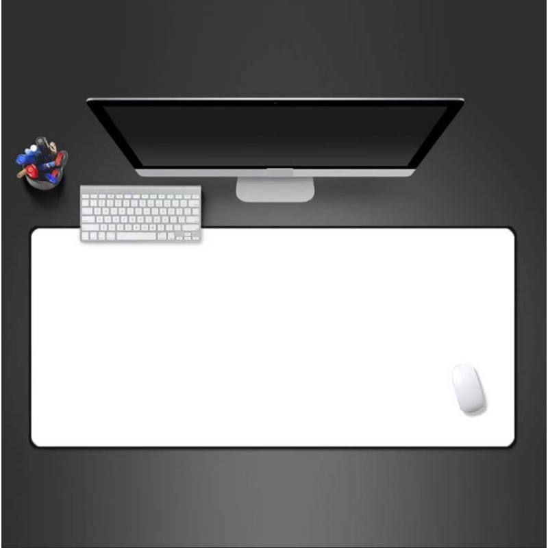 Large pure white mouse Pad size 80x30x0.3cm, 90x40x0.3cm, 100x50x0.4cm, 26x21x0.3cm with sturdy ...