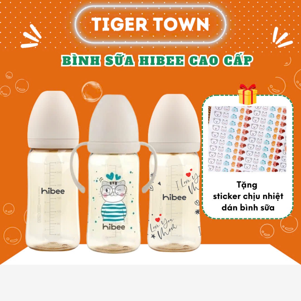 Korean Hibee baby bottle 170ml / 270ml Plain, I love mom, anti-colic ...