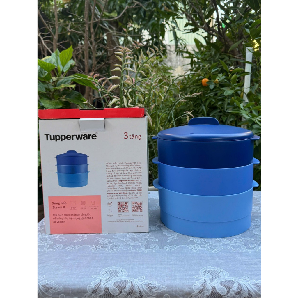 Steam It Blue 3-Tier TUPPERWARE Steamer, Steam vegetables, Steam ...