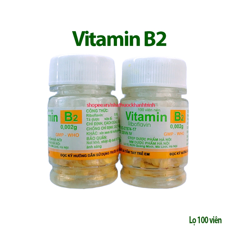 Vitamin B2 2mg - reduces mouth ulcers - bottle of 100 tablets | Shopee ...