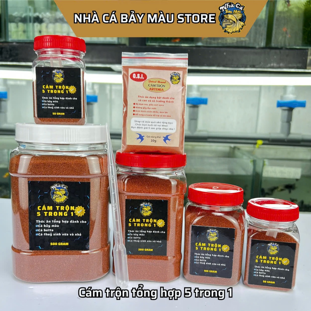 5-in-1 mixed bran, food for guppies, small mouth aquatic fish, supports ...