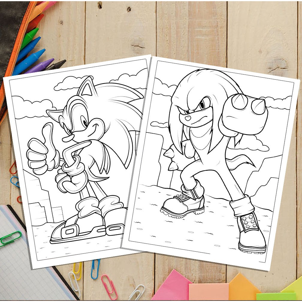 Sonic The Hedgehog - Set of 10 A4 A5 Coloring Pages for Wax and Pencil ...
