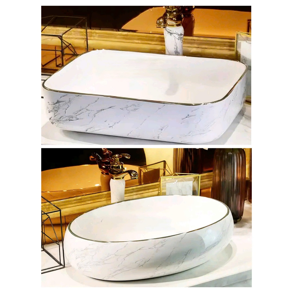 Lavabo Stone Countertop Lavatory Sink, high quality, bright white, anti ...