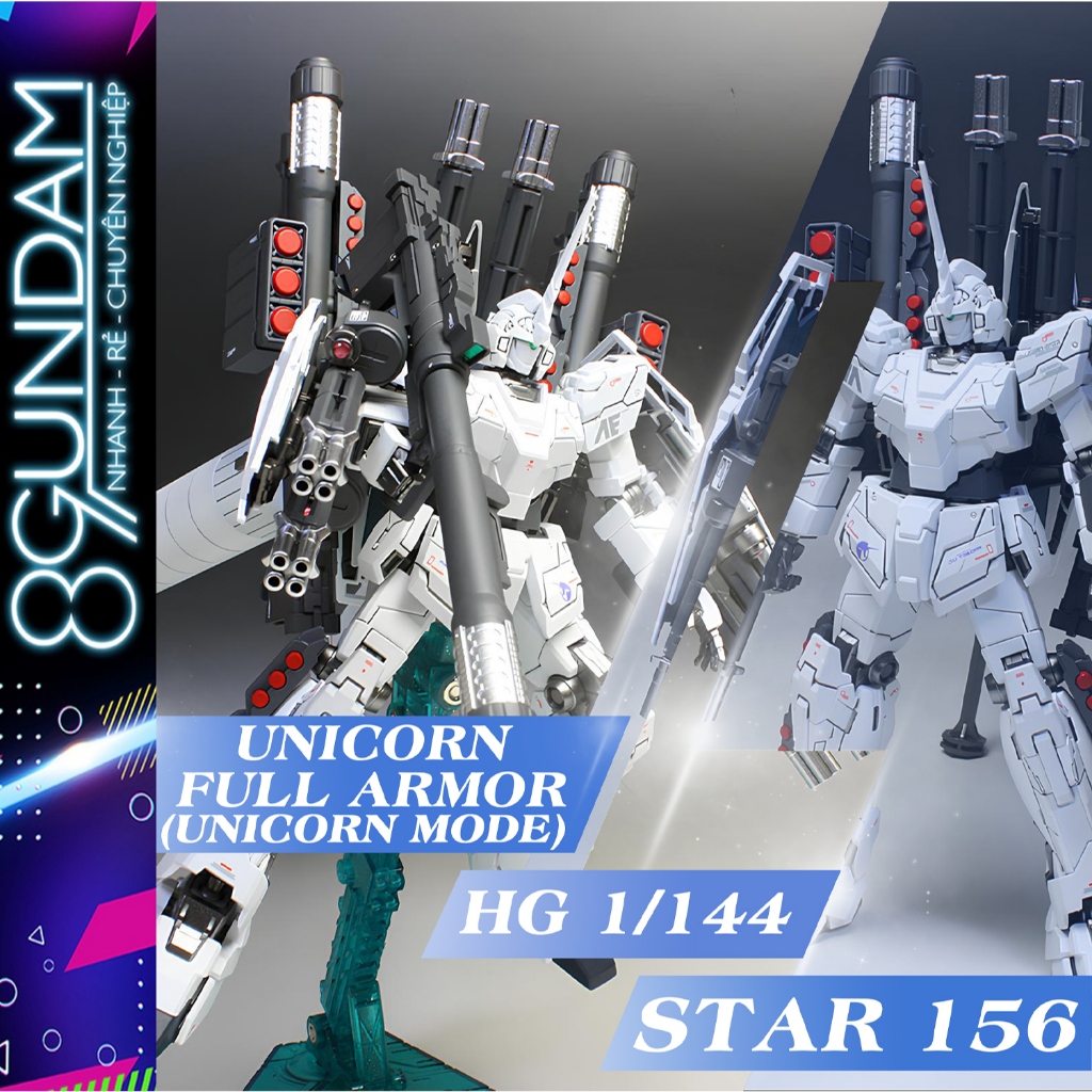 Hg UC 156 Unicorn Fighter Full Armor Assembly Model (Unicorn Mode ...