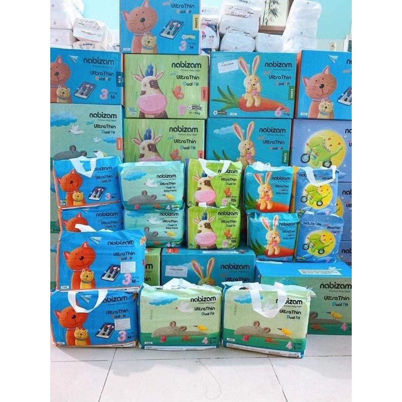 Box of 4 packs of Nabizam untrathin diapers, Nabizam Four Seasons ...