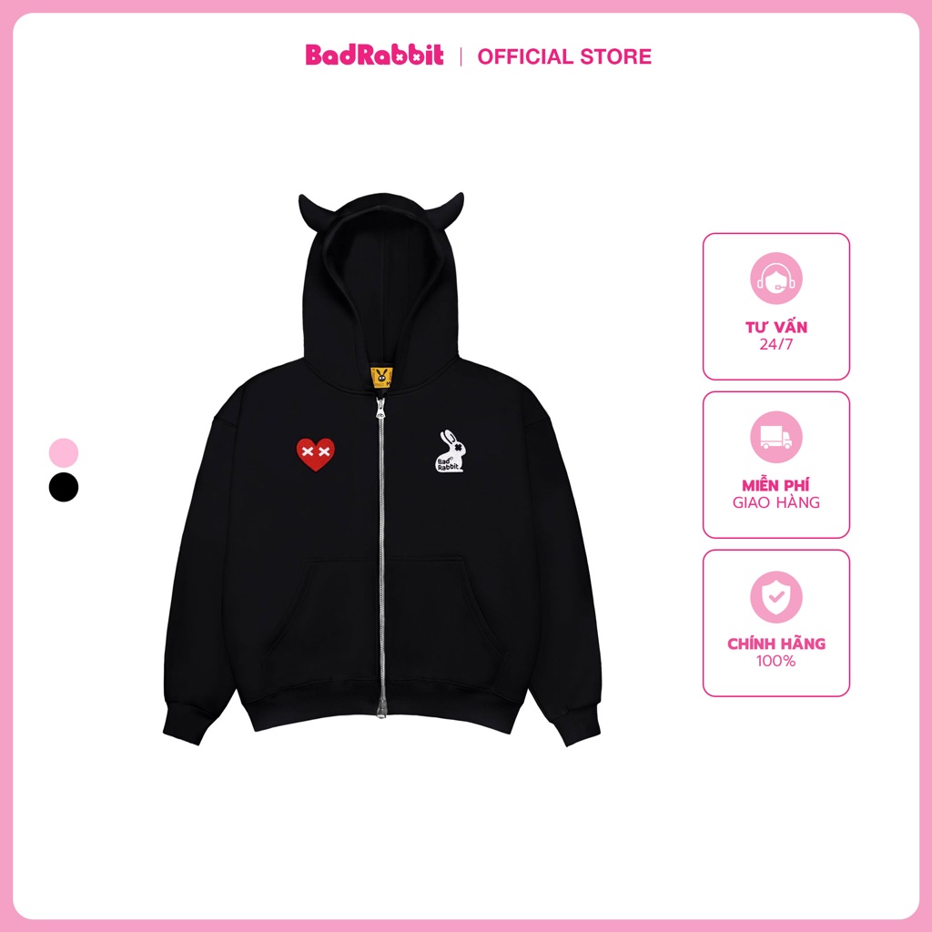 Bad RABBIT DEVIL RABBIT ZIP HOODIE BLACK FeltJacket - Genuine Local ...