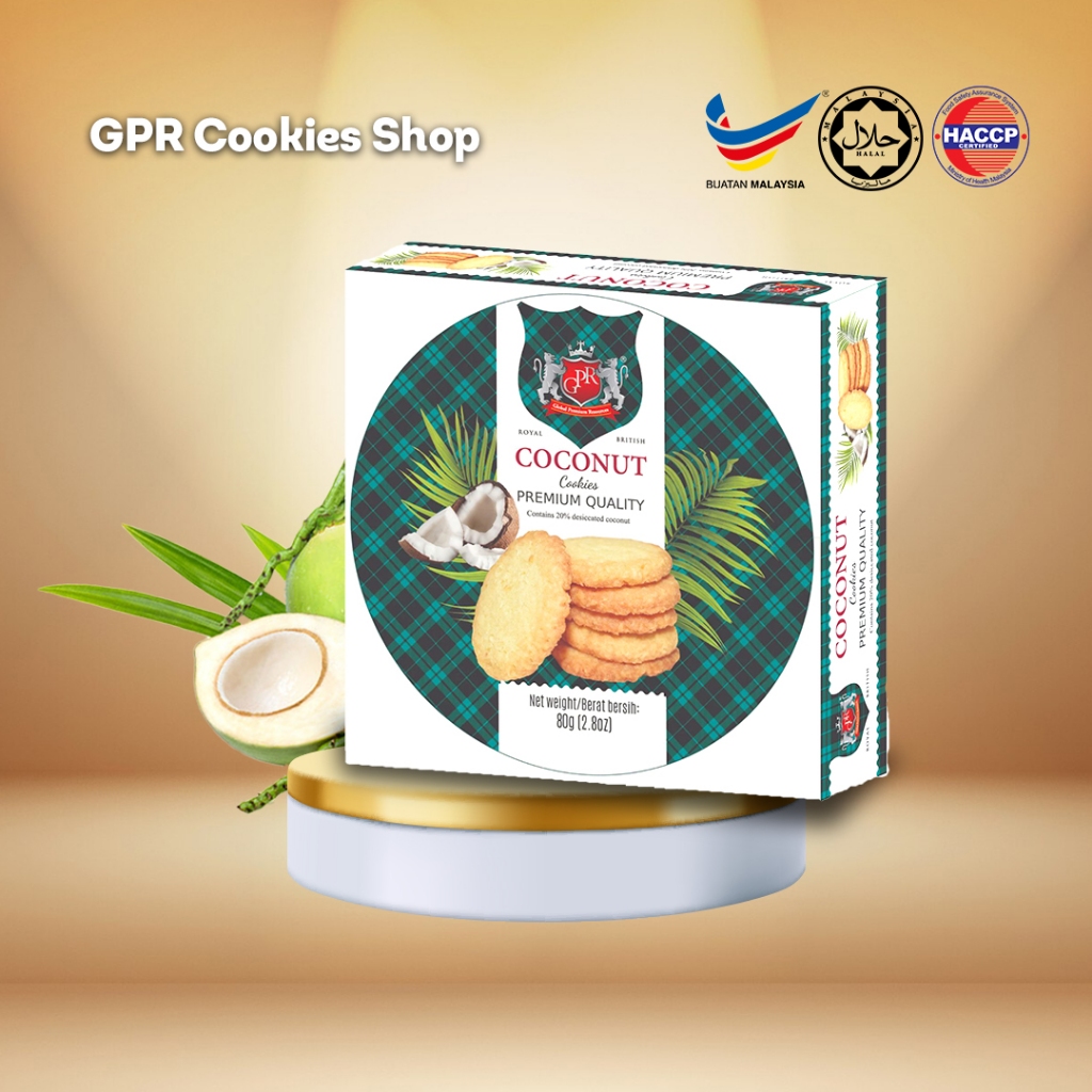 Gpr Butter Cookies 80G Coconut Flavor, Square Paper Box, Malaysian Recipe | Shopee Malaysia