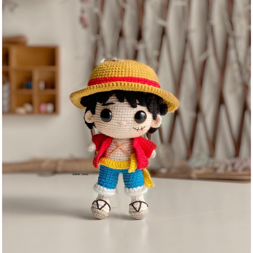 Chart of instructions for crocheting small Luffy dolls in Vietnamese ...