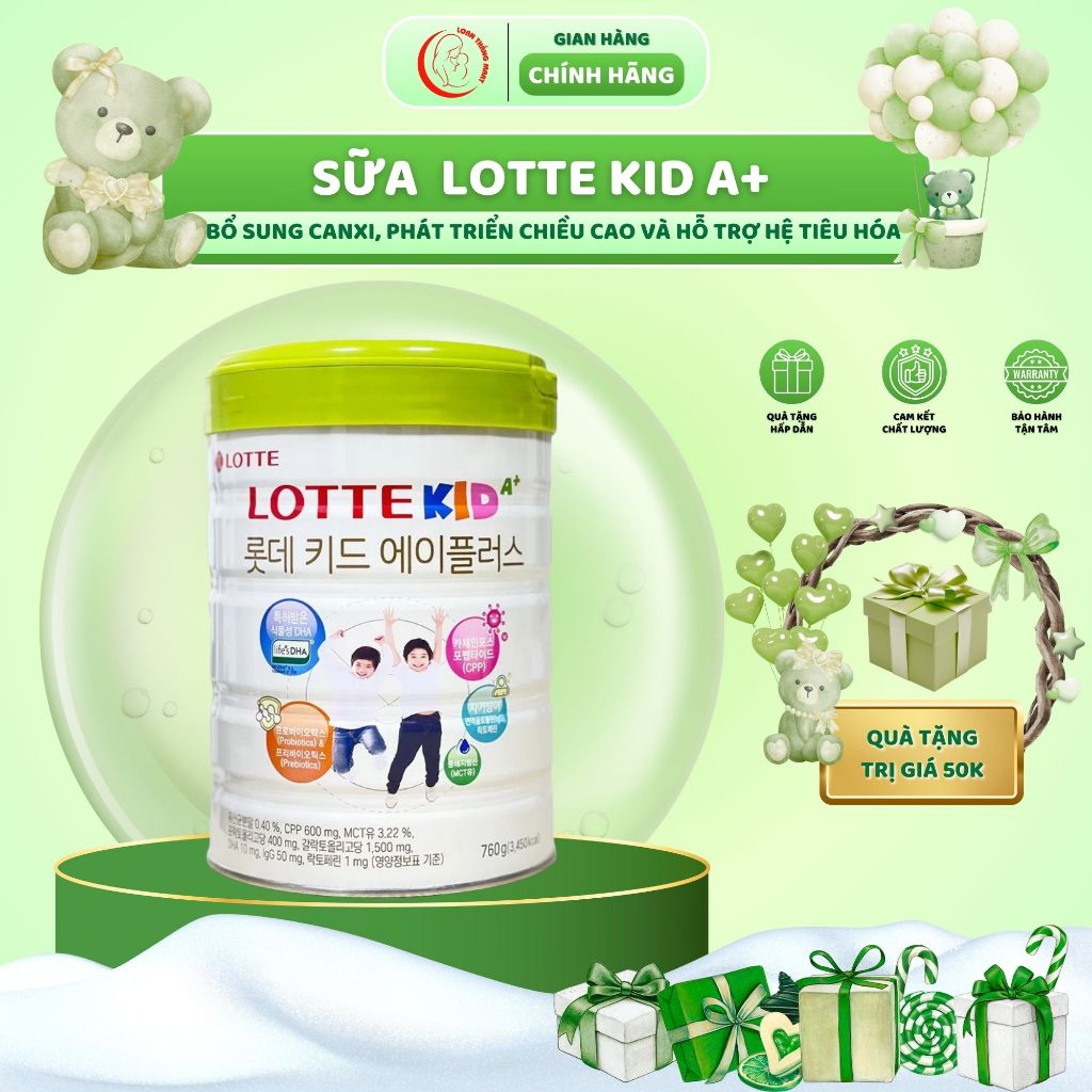 Lotte Kid A+ milk can 760g - calcium supplement helps develop height ...