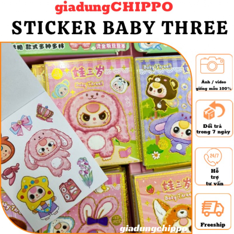 Baby three sticker book, baby three, baby three sticker set, new baby ...