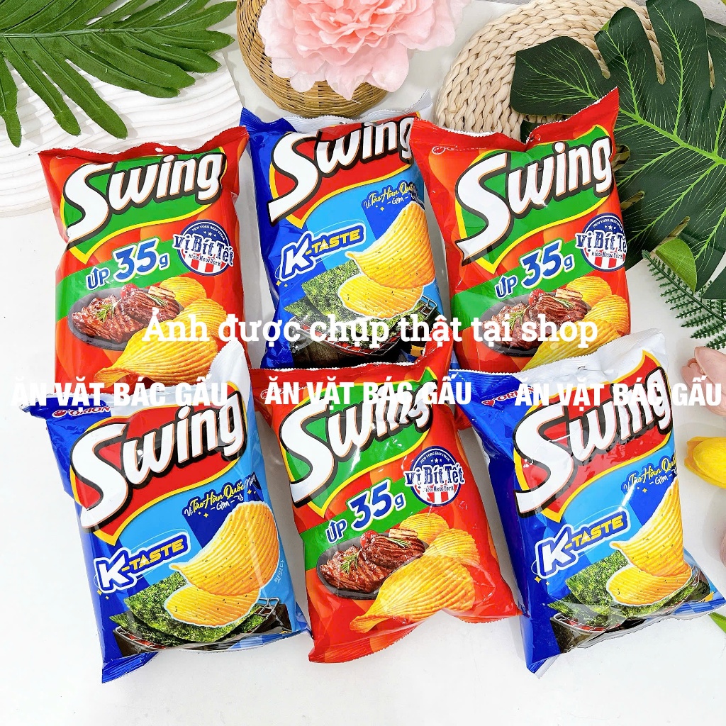 Swing potato chips with 3 flavors of Beef Steak CNY, Chicken, Seaweed ...
