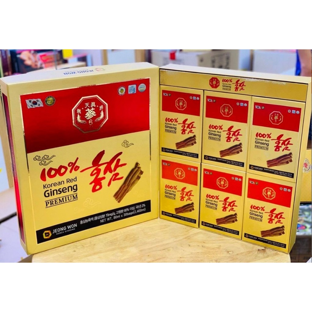 Box of 30 Packs of 100% Korean Red Ginseng Premium Jeong Won Red ...