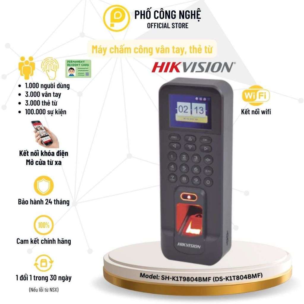 Hikvision SH-K1T9804BMF fingerprint time attendance machine (DS ...