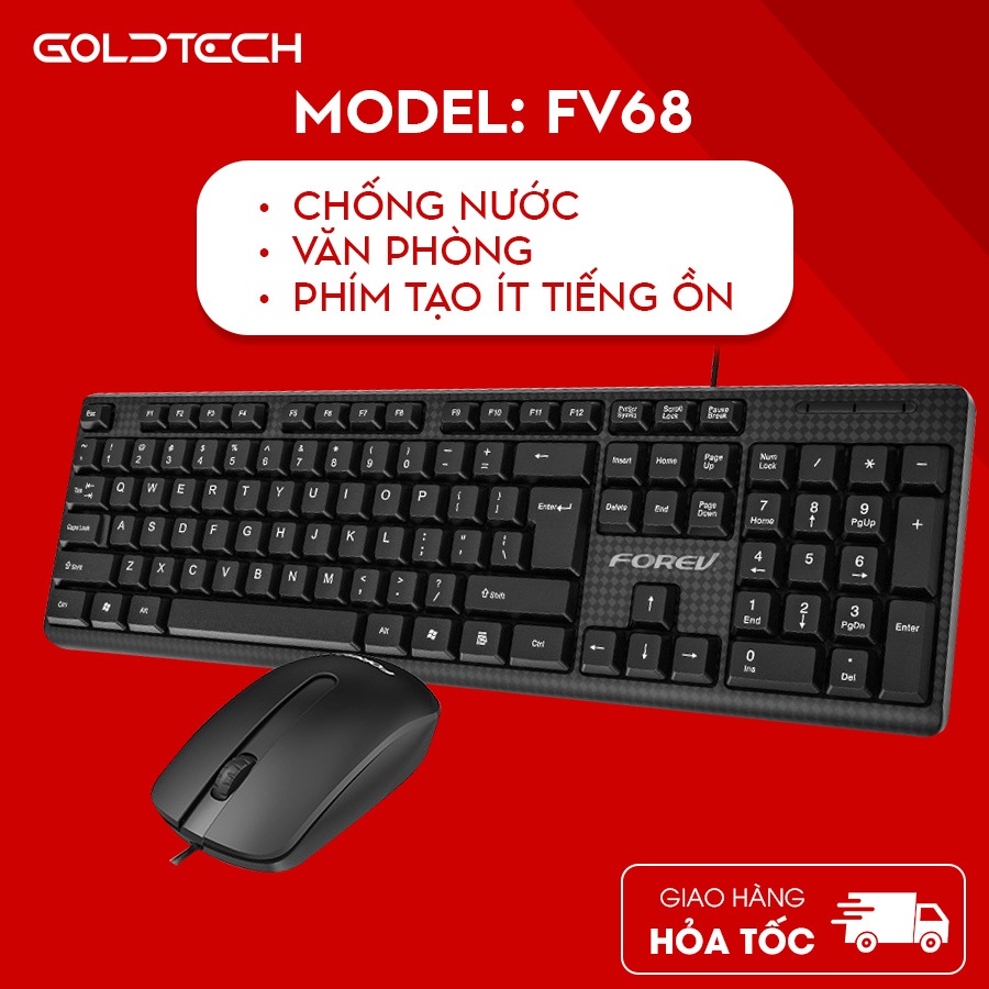 Cheap computer keyboard GOLDTECH FV68 wired full size 104 keys fast ...