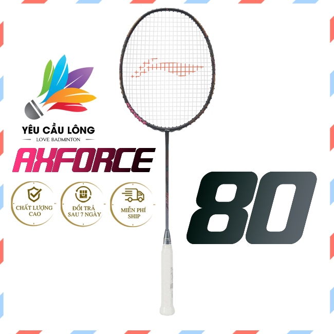 Lining Axforce 80 Black Full Carbon Badminton Racket - Powered String ...