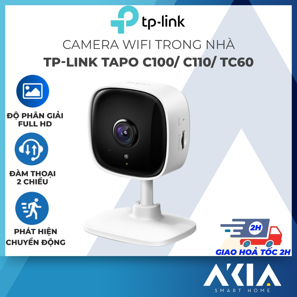 TP-Link Tapo C100 / C110/ TC60 Full HD indoor WiFi Camera, 2-way conversation, audio warning ...